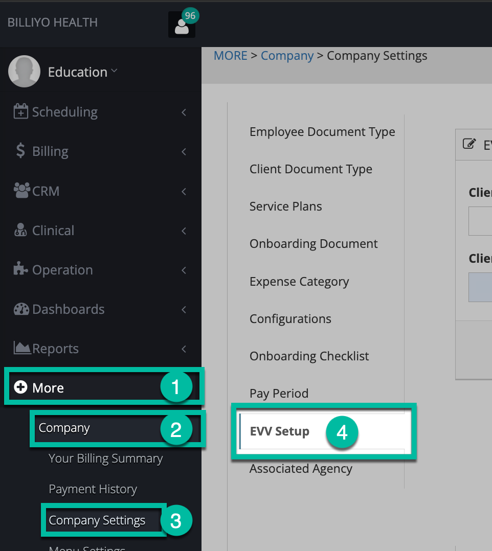 MN EVV Setup in Billiyo